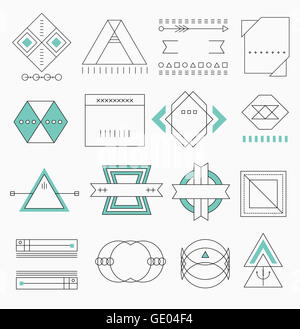 Various label stickers of geometric figures Stock Photo - Alamy