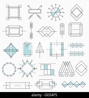 Various label stickers of geometric figures Stock Photo - Alamy
