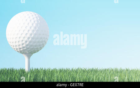 golf ball on green grass 3d illustration Stock Photo - Alamy