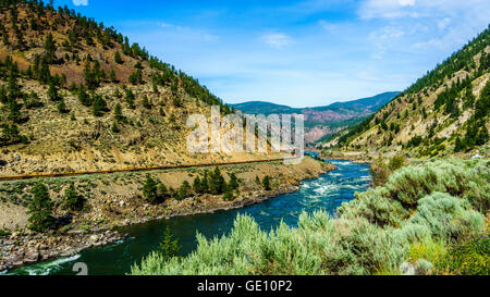 The Railways and Trans Canada Highway follow the Thompson River through ...