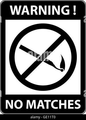 Ban burning match symbol. No fire matchstick, exclusion and prohibition ...