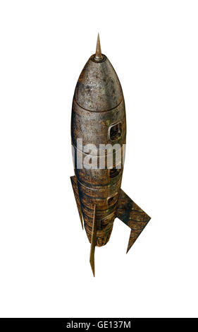 3d illustration of a rusty spaceship isolated on white background Stock ...