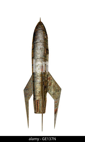 3d illustration of a rusty spaceship isolated on white background Stock ...