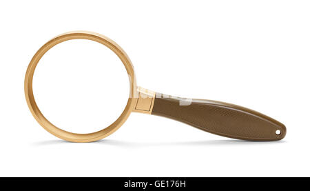 Gold and Brown Magnifying Glass Isolated on White Background Stock ...