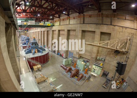 Wide angle picture of the Hoover Dam water intake towers, USA Stock ...