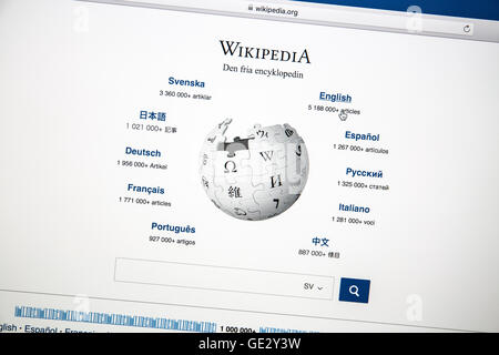 Website of the free encyclopedia Wikipedia Stock Photo - Alamy
