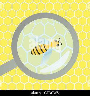 Illustration of a bee under a flower Stock Vector Image & Art - Alamy