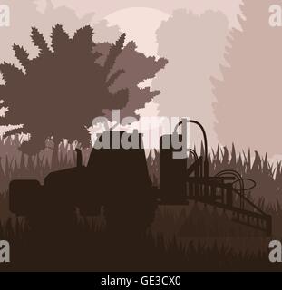 Tractor spraying field vector background Stock Vector Image & Art - Alamy
