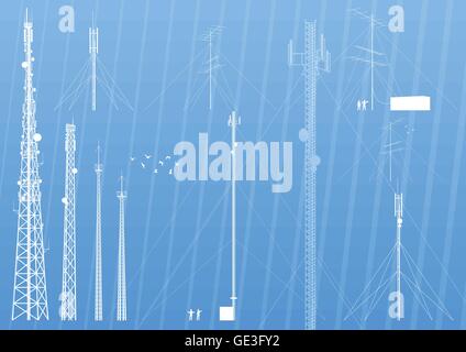 Mobile communication base station – vector illustration Stock Vector ...