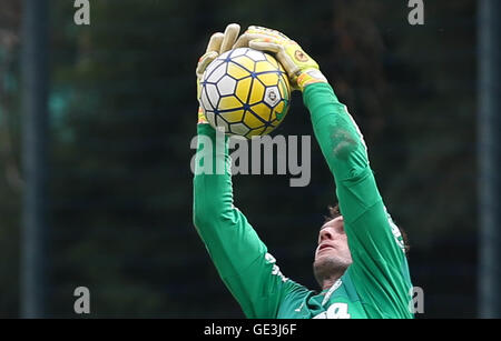 Goalkeeper Vagner, the SE Palmeiras, during training, the Football ...