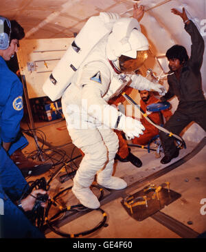 Astronaut C. Gordon Fullerton, STS-3 pilot, during a flight aboard NASA ...
