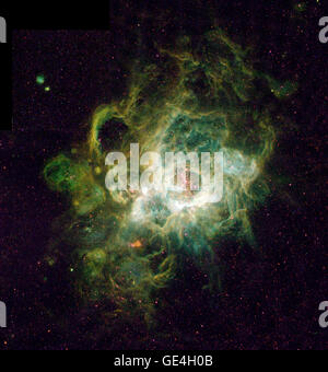 Nebula in galaxy M33. Hubble Space Telescope (HST) image showing clouds ...