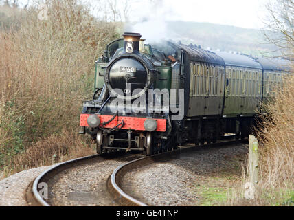 Steam engine, 4160, Large Prairie class, tender-first, on the West ...