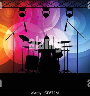 Rock band vector background with neon lights for poster Stock Vector ...