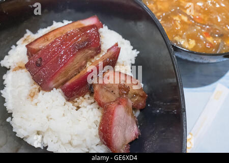 Chinese Barbecue Pork with rice HongKong food Stock Photo - Alamy