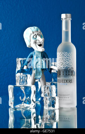 Belvedere Vodka, Ice and the "Snow Miser" Action Figure in a photo ...