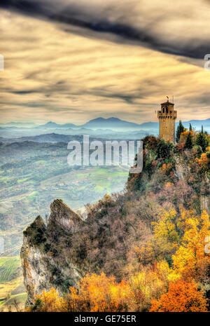 Panorama view of the Montale tower of San Marino Stock Photo - Alamy