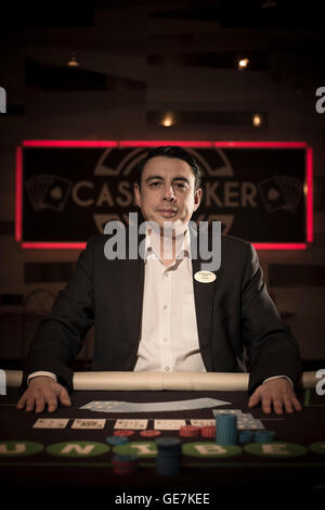 Casino croupier workers pose for portrait from professional ...
