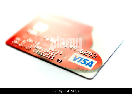 Santander Bank VISA debit card issued in the UK Stock Photo - Alamy