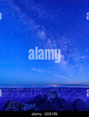 Milky Way over Grand Canyon. Fisheye image of the Milky Way over the ...