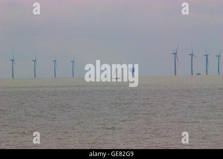 Gunfleet Sands Offshore Wind Farm near Clacton, Essex, in the Thames ...