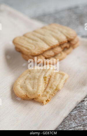 shortbread decorative shapes on an old wooden table Stock Photo - Alamy