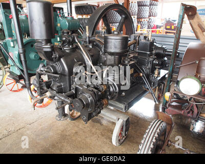 A photograph of an old stationary engine displayed at the Museum for ...