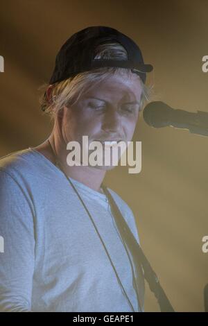 Tyrone Lindqvist of Rufus Du Sol perform on Sunday, Oct. 23, 2022, in ...