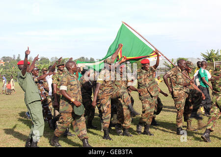 Uganda People defense Forces (UPDF) soldiers jubilate after victory ...