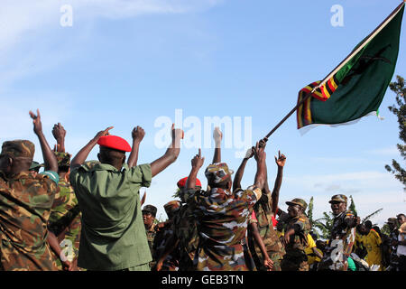 Uganda People defense Forces (UPDF) soldiers jubilate after victory ...