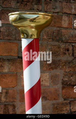 red and white striped barbers pole, Uppingham, Rutland, England, UK ...