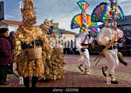 Antruejo (Carnival).`Gallina´ (Hen), `Maiz Viviente´ (living maize ...