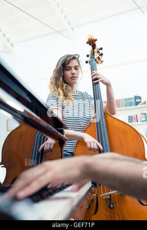 Female Double Bass player, playing pizzicato model release - Kylie ...