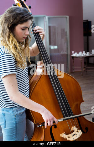 Female Double Bass player, playing pizzicato model release - Kylie ...