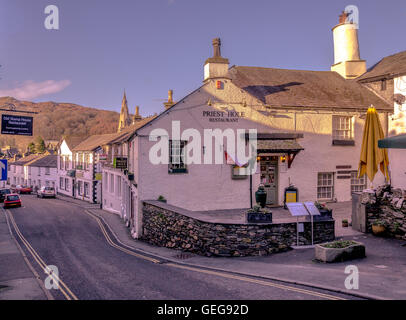 Ambleside village scene in the Lake District Colourised version of ...