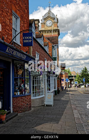 Buildings Hungerford High Street, historic market town Berkshire, UK ...