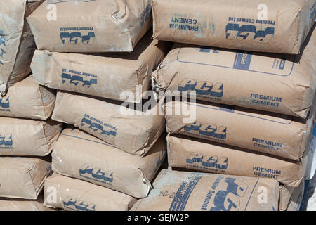Cement in cement bags Stock Photo - Alamy