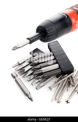 closeup many type of screwdriver head Stock Photo - Alamy