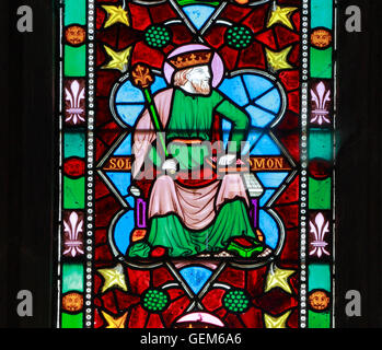 King Solomon, stained glass window, detail, by A.L.Moore, 1910, Brinton ...