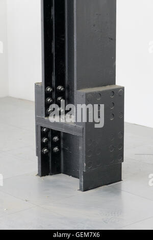 Steel joint structure with bolts and rivets at the construction site ...