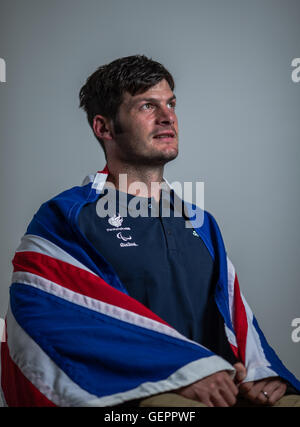 Great Britain's David Henson (T42 100m & 200m) poses during a ...