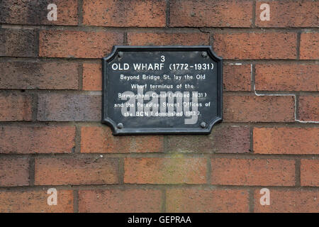signs beside the canal in birmingham Stock Photo - Alamy