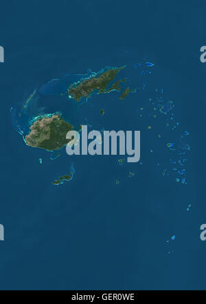 Satellite view of Viti Levu Island, Fiji. This is the largest island in ...