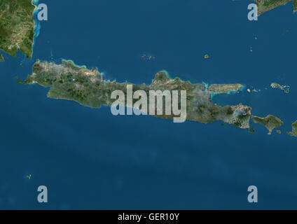 Satellite view of Bali. This image was compiled from data acquired by ...