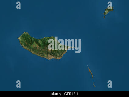 Satellite view of Madeira, Portugal. This image was compiled from data ...