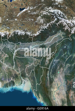 Satellite view of the Ganges River Delta, Bangladesh, India. Also known ...