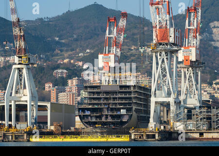 Genoa, Italy, the Fincantieri shipyard in Genoa Sestri Ponente Stock ...