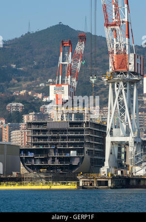 Genoa, Italy, the Fincantieri shipyard in Genoa Sestri Ponente Stock ...