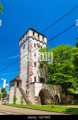 Historic white castle tower with a conical roof surrounded by green ...