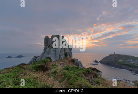 Sunset over Cape Cornwall Stock Photo - Alamy